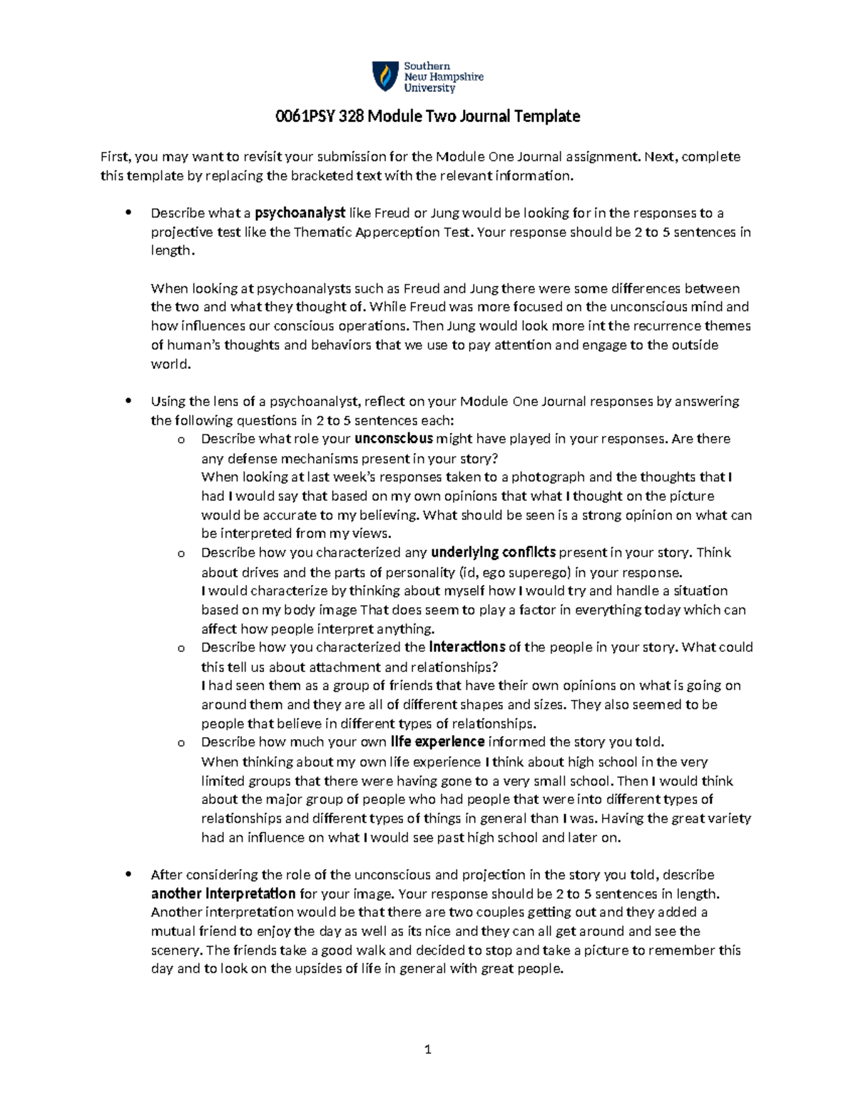 PSY 328 Module Two Journal Template - 0061PSY 328 Module Two Journal ...