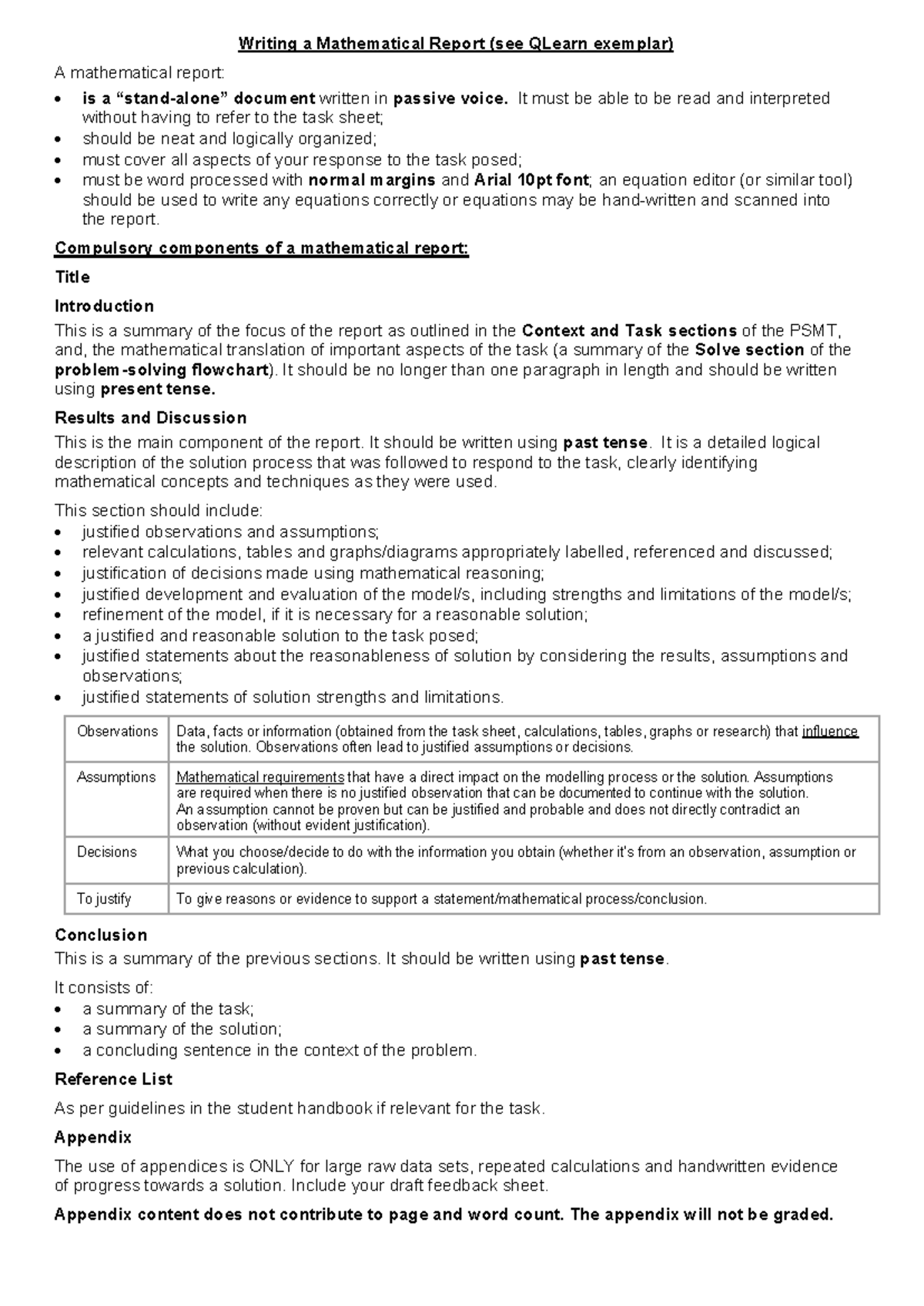 Mathematical Report Writing Guidelines (APSMT 2025) - Studocu