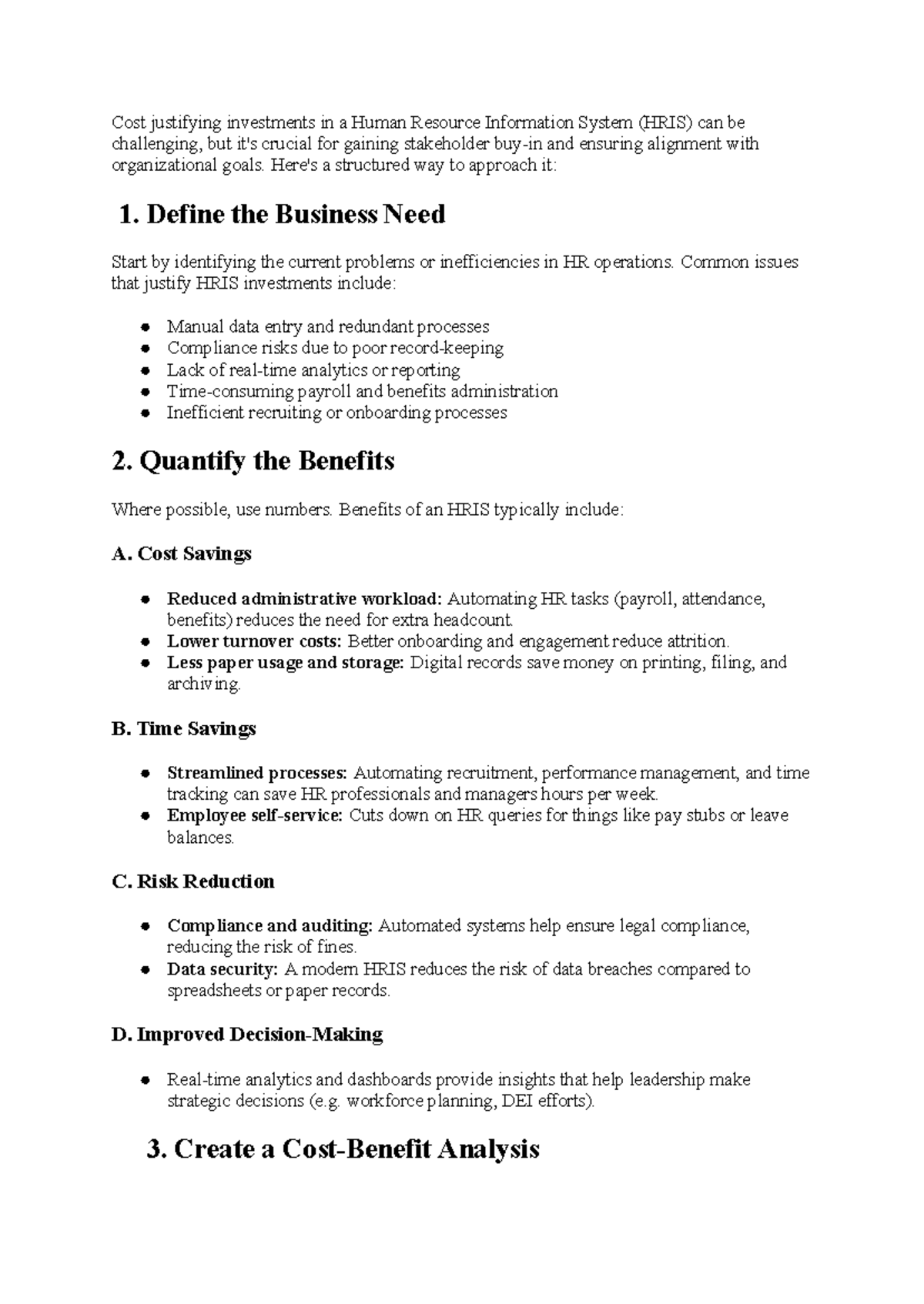Cost Justification for HRIS Investments: A Structured Approach 04232025 ...