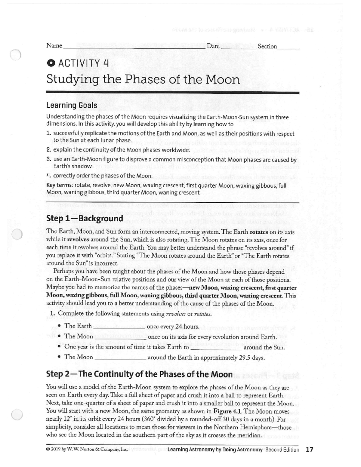 ACTIVITY 4: Understanding the Phases of the Moon in Astronomy - Studocu