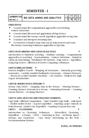 Big Data Analytics - CCS334 - Studocu