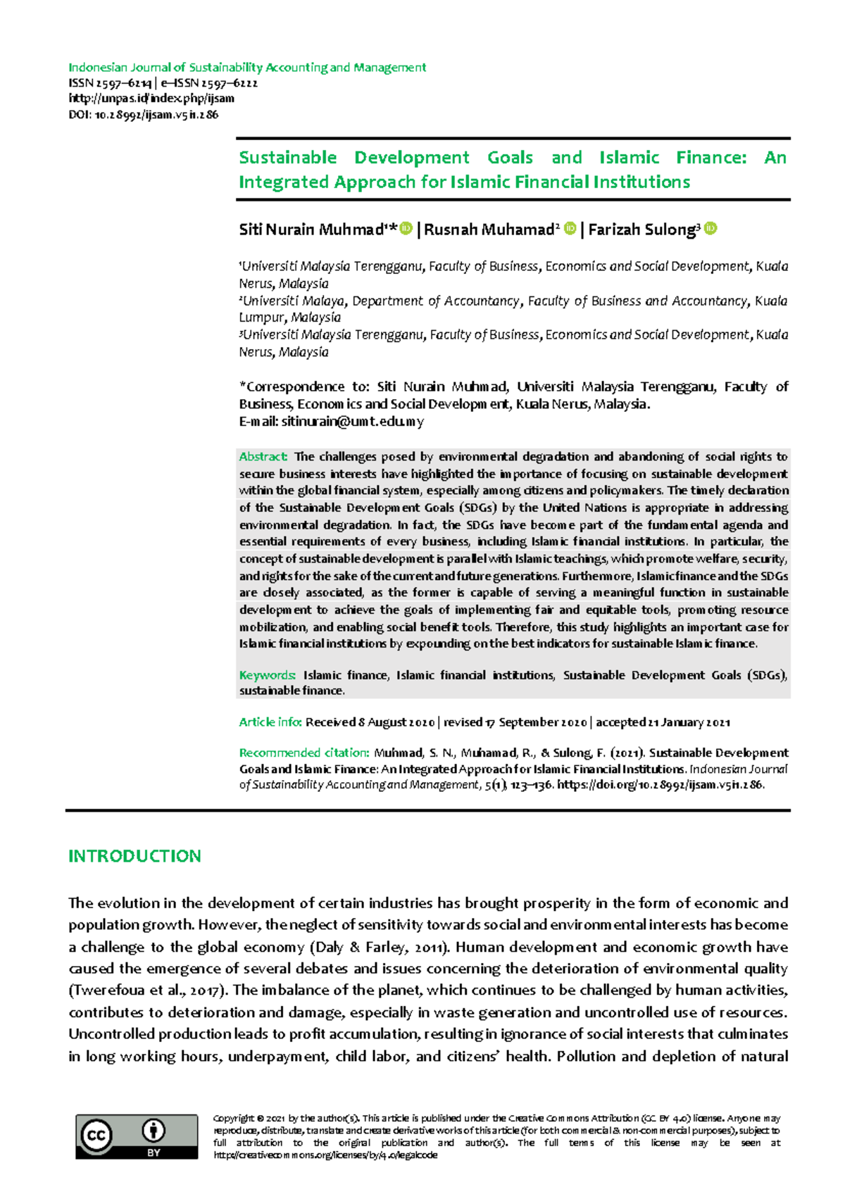 Sustainable Development Goals (SDGs) and Islamic Finance: A ...