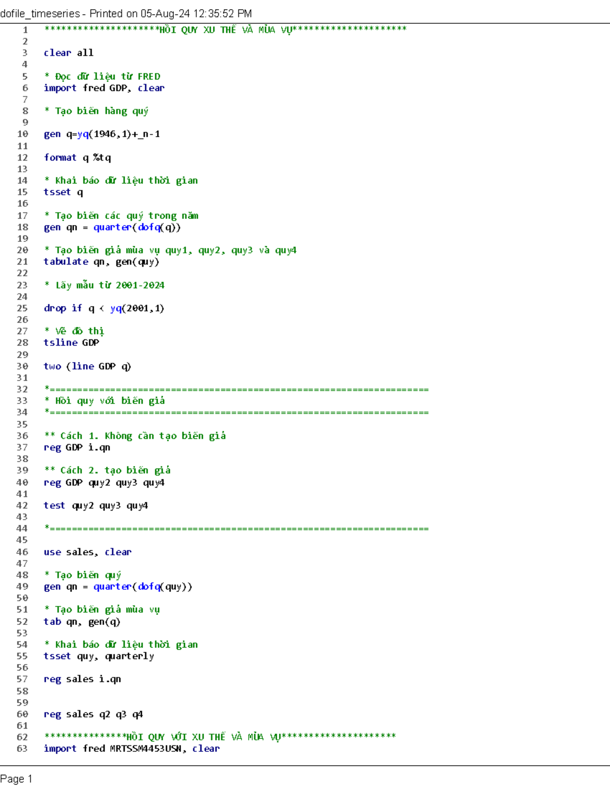 7. dofile timeseries - do file - dofile_timeseries - Printed on 05-Aug ...
