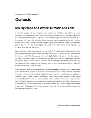 BIO1140 Lab 2 - Diffusion and Osmosis - BIO1140 - Analysis of the Permeability of Red Blood ...