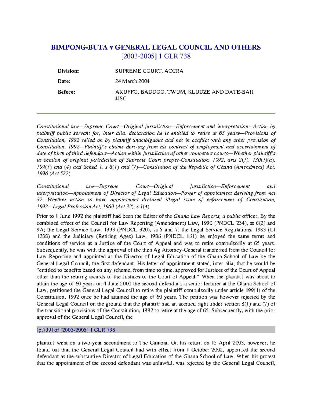 Bimpong-Buta v. General Legal Council and others - BIMPONG-BUTA v ...