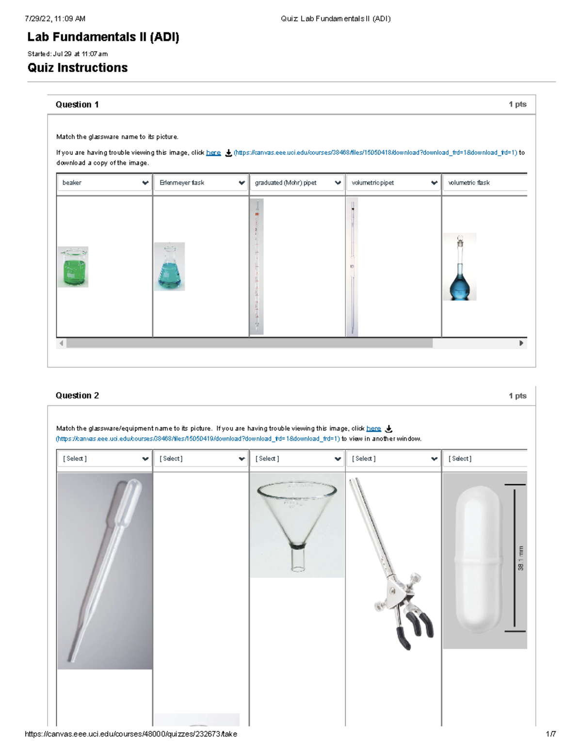 Quiz Lab Fundamentals II (ADI) No Answ - 11:09 AM Quiz: Lab ...