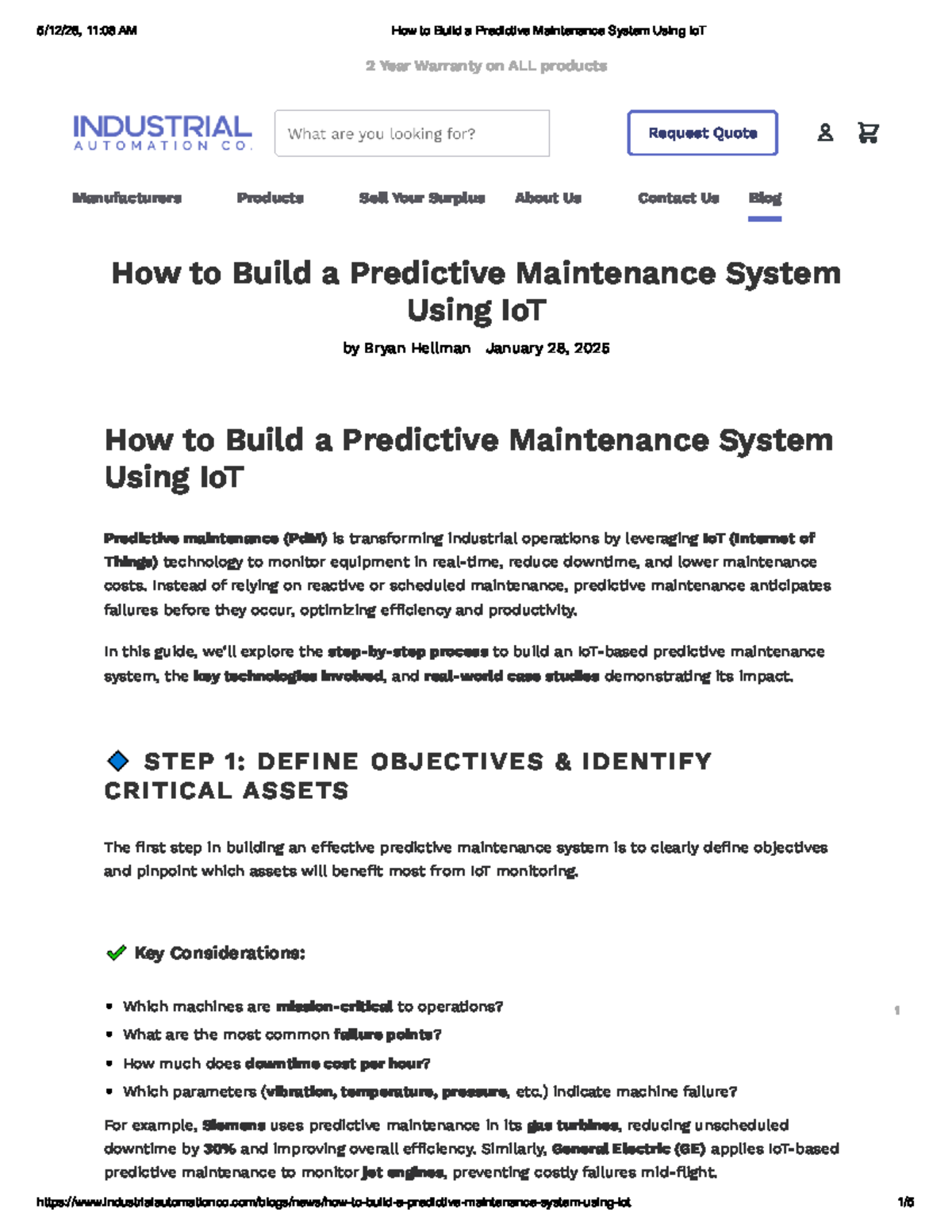 How to Build a Predictive Maintenance System Using Io T - - Studocu