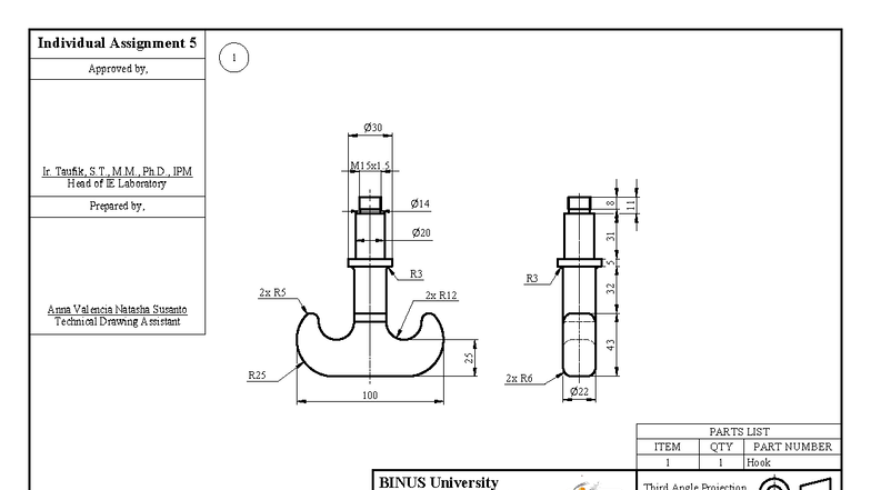 Individual Assignment 5: Technical Drawing of Load Hook (BA97) - Studocu