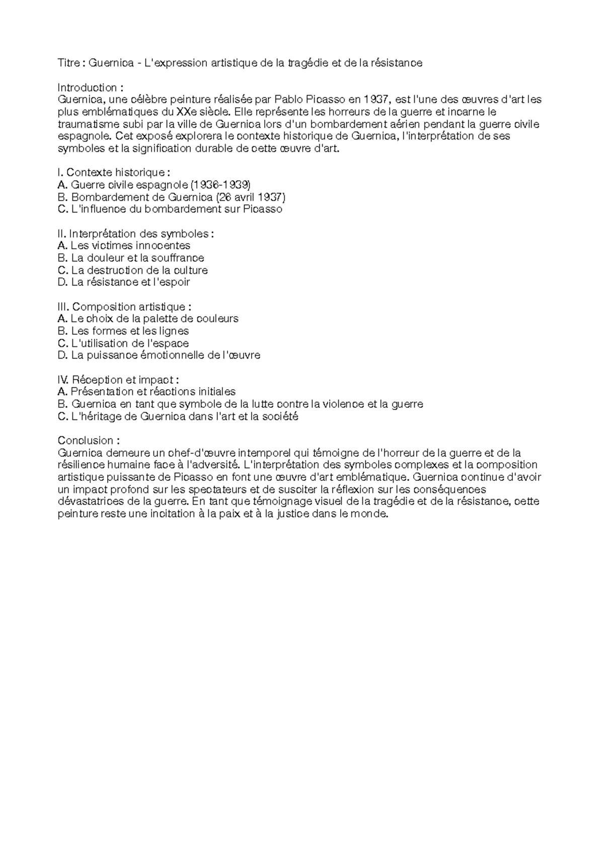 Picasso - Cet exposé explorera la vie, l'œuvre et les principales ...