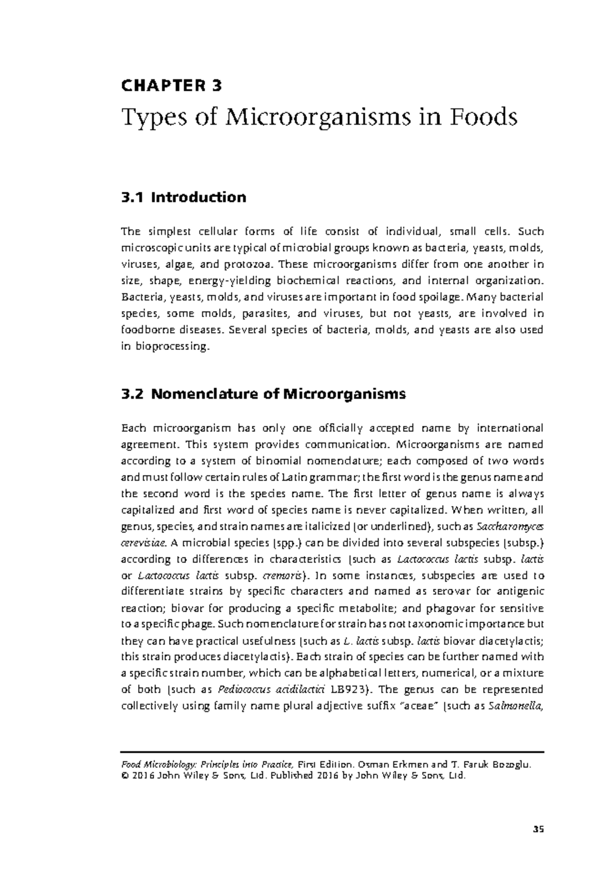 Types of Microorganisms in food - CHAPTER 3 Types of Microorganisms in ...