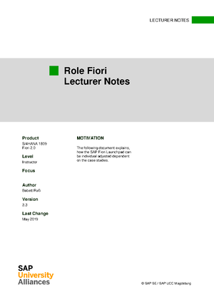 Intro S4HANA Using Global Bike Notes CO-CCA en v3 - © SAP UCC Magdeburg ...