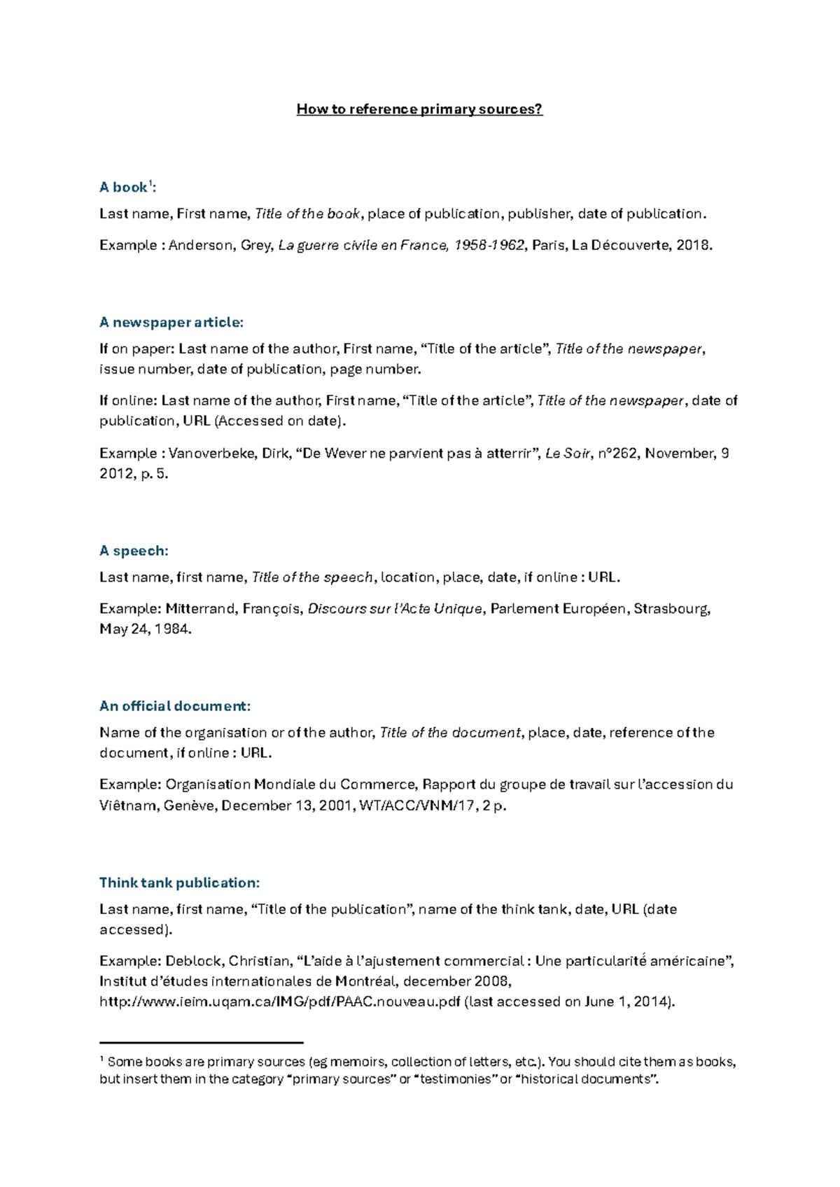 Referencing Primary Sources: A Comprehensive Guide - Studocu