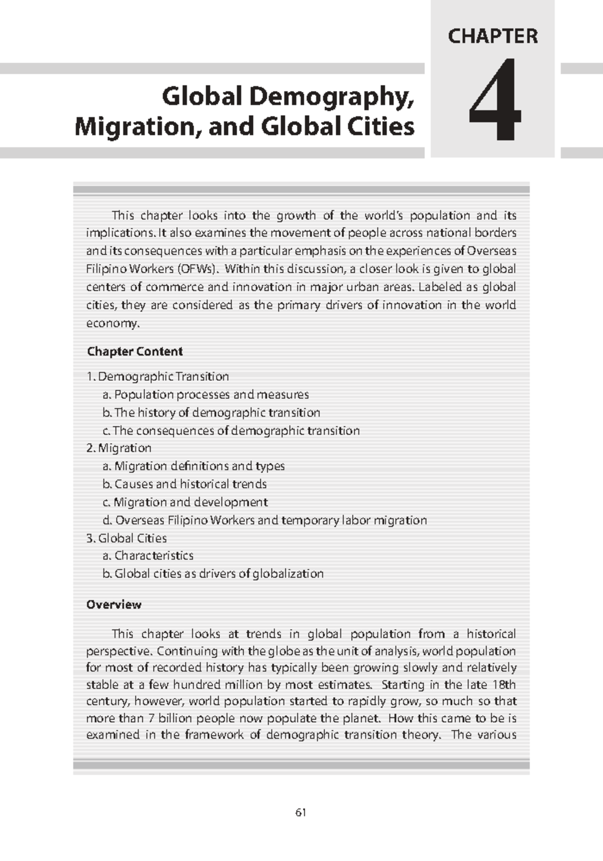 4 CHAPTER Global Demography, Migration, and Global Cities Analysis - Studocu