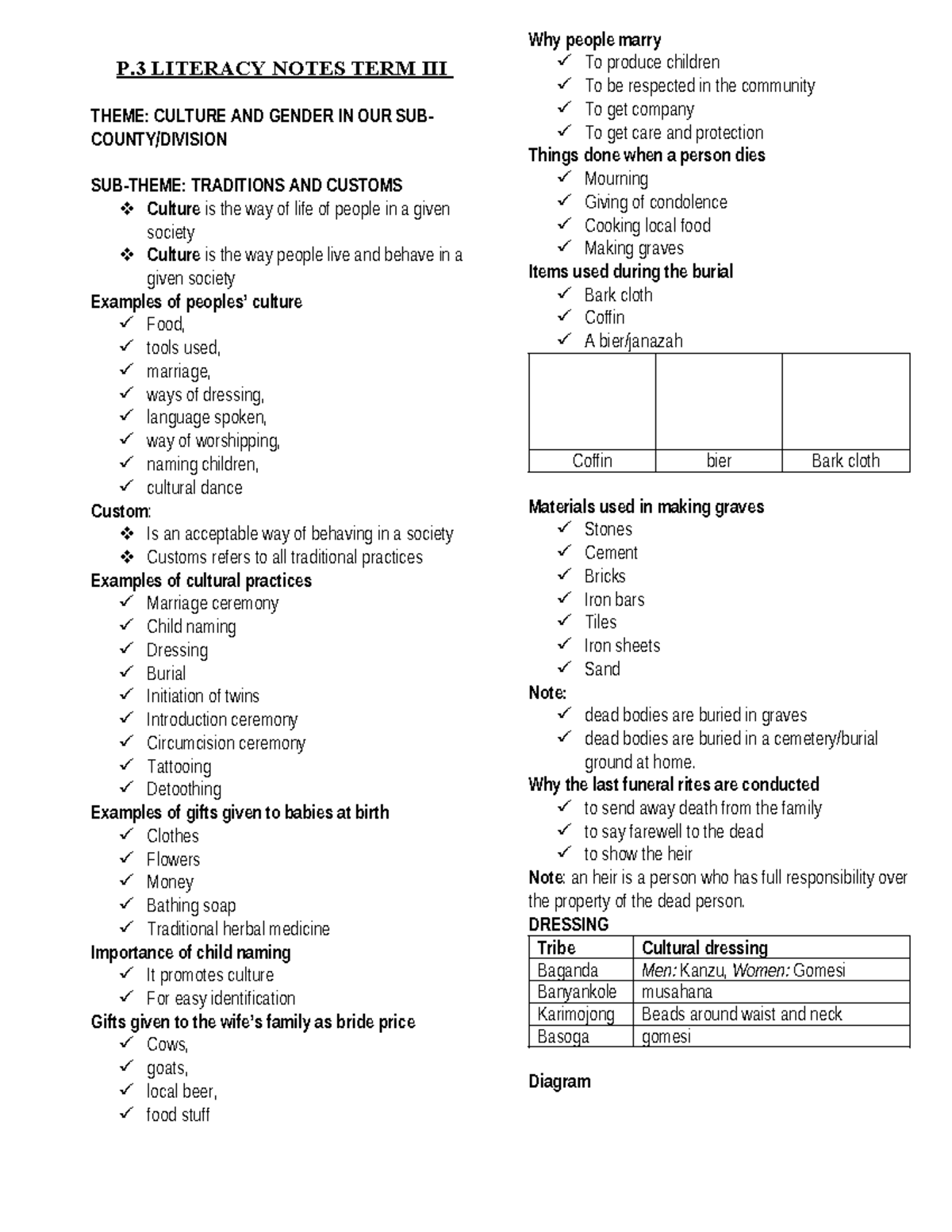 P.3 LIT Lesson Notes: Culture, Gender, and Health in Our Society - Studocu