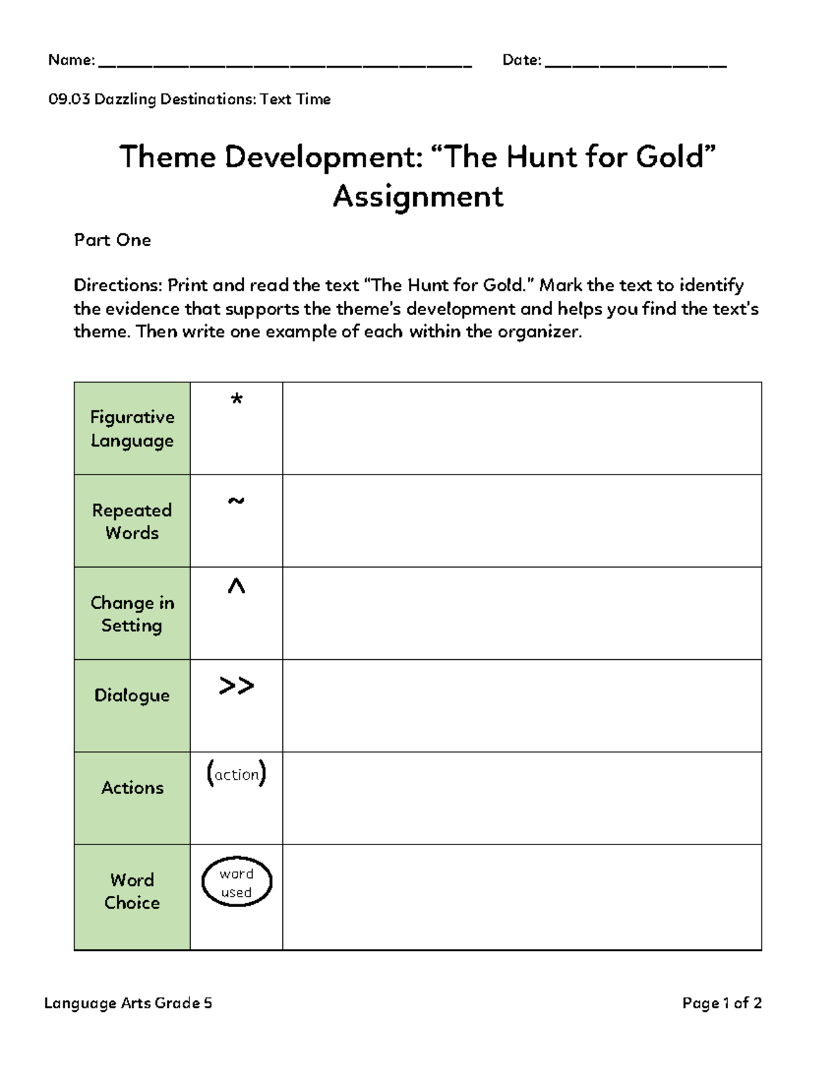 theme_development_the_hunt_for_gold_assignment - Name