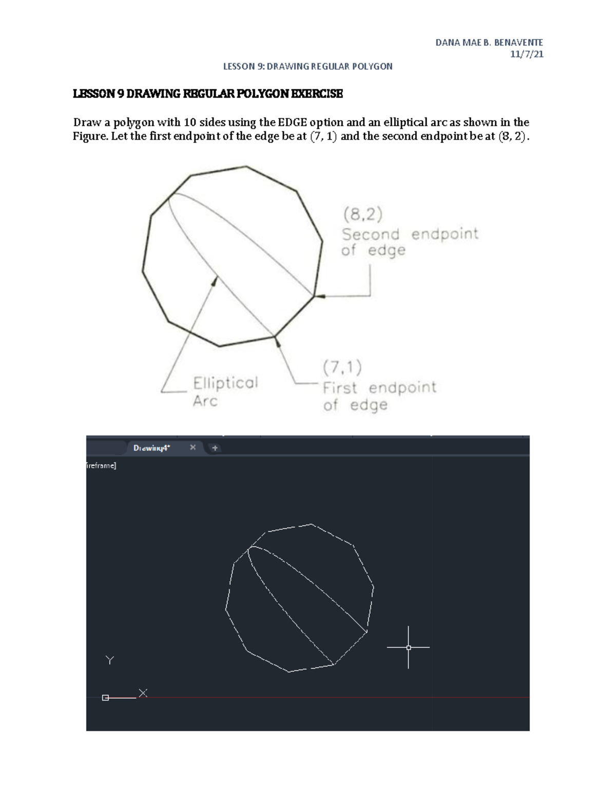 B.BENAVENTE - Lesson 9: Drawing Regular Polygon Exercise Guide - Studocu