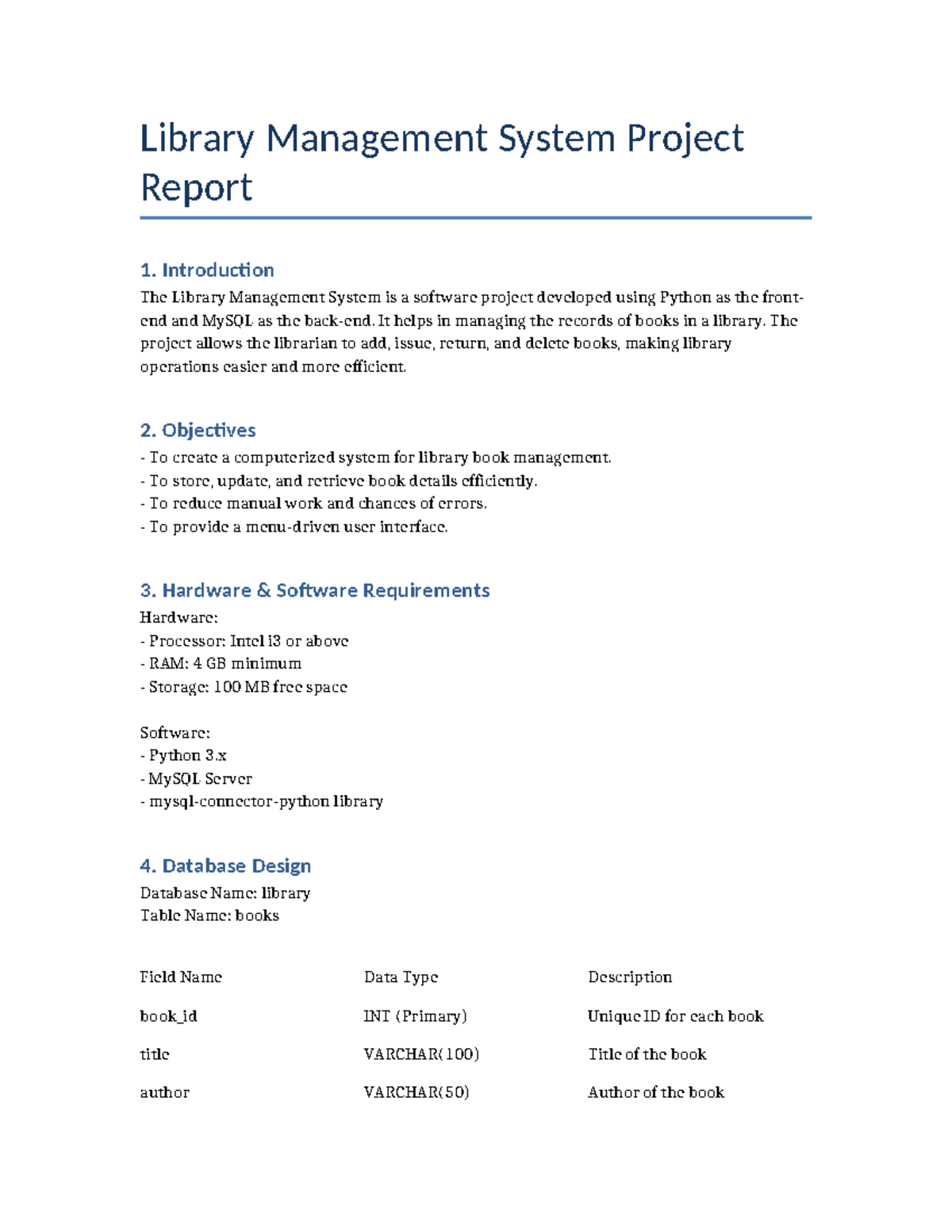 Library Management System Project Report: Overview & Implementation ...