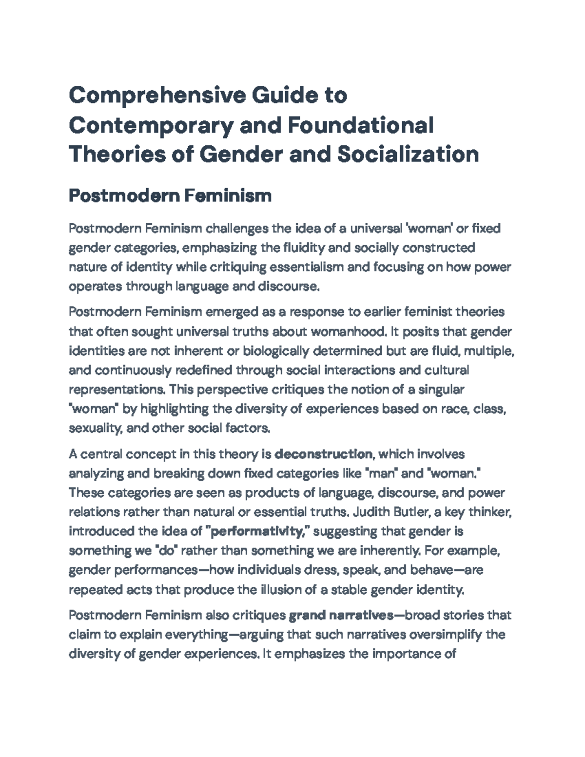 Comprehensive Guide to Gender Theories and Socialization Dynamics ...