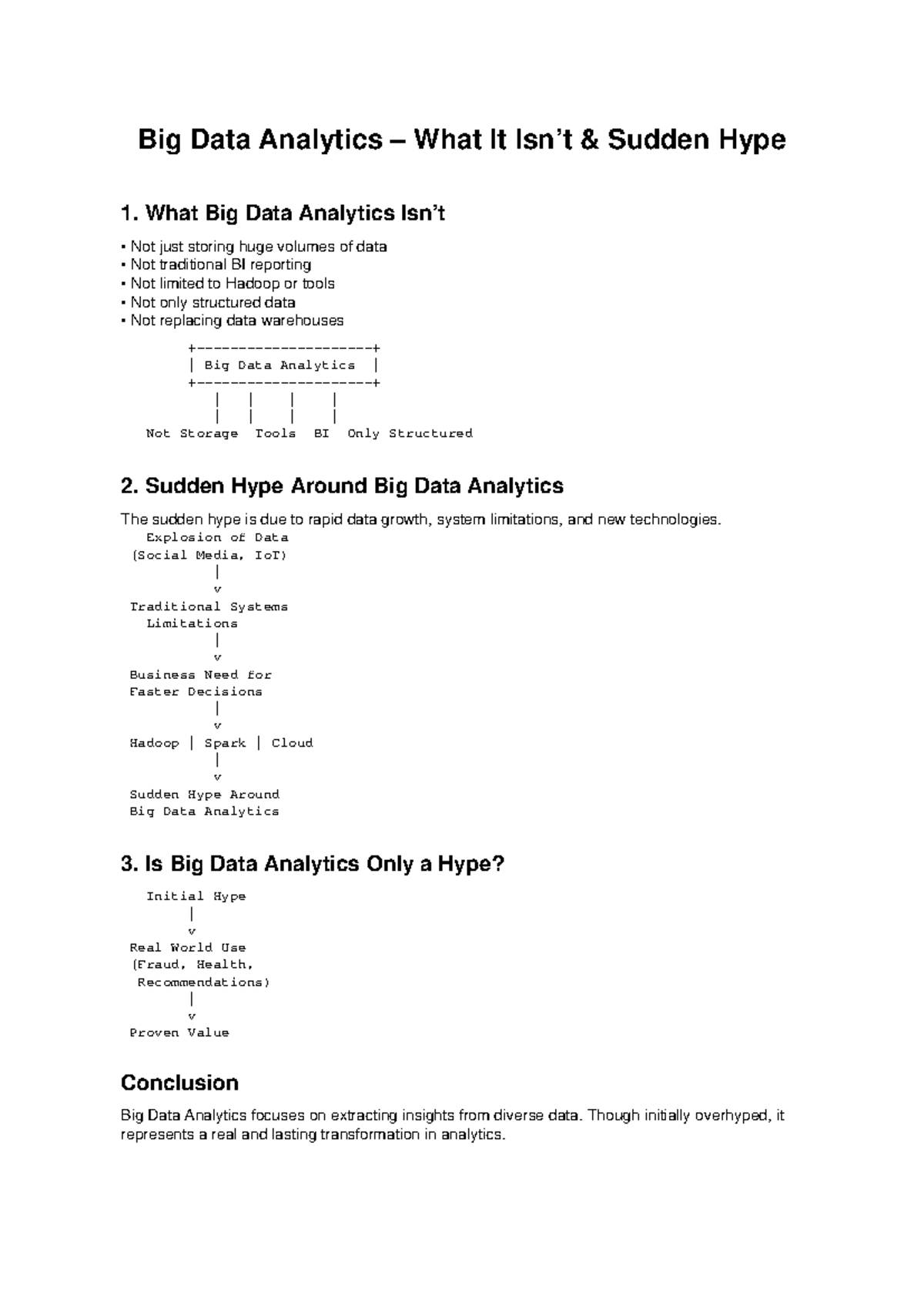 Big Data Analytics: Understanding the Hype and Reality (1 Page Notes ...