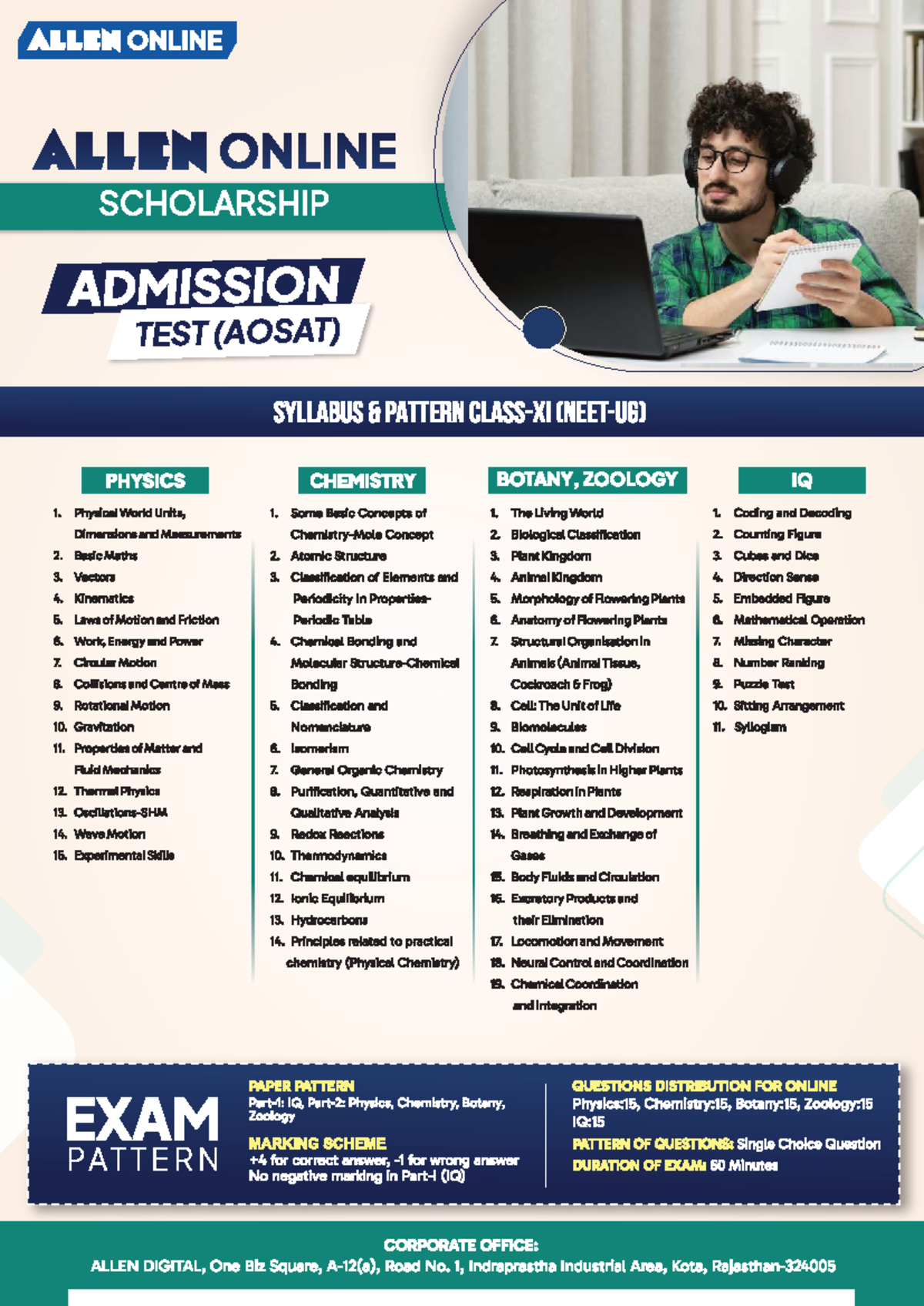 AOSAT Syllabus Pattern: Physics, Chemistry, Botany & Zoology Guide ...