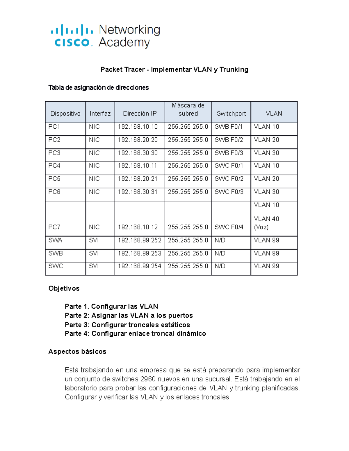 3.6.1 Packet Tracer - Implement VLANs and Trunking - IML - Heidy Johana ...