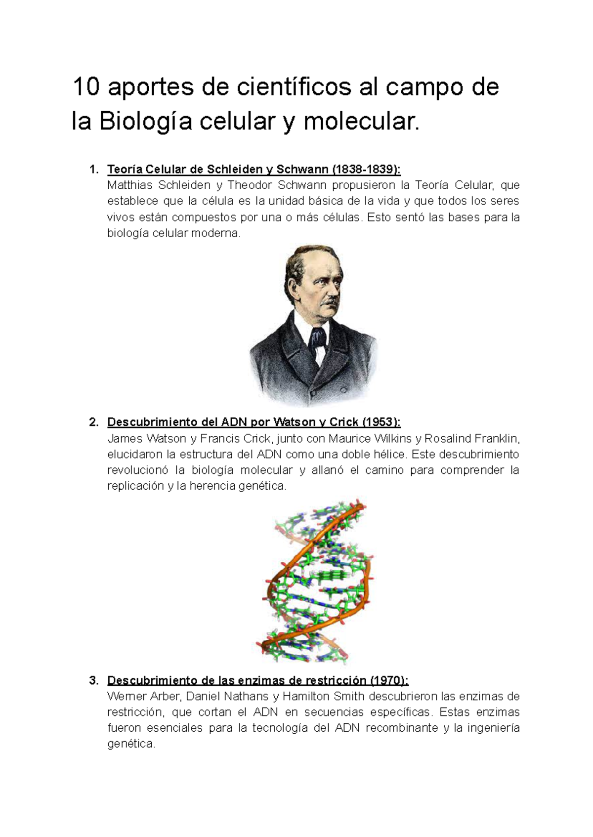 Aportes Clave A La Biología Celular Y Molecular 10 Descubrimientos