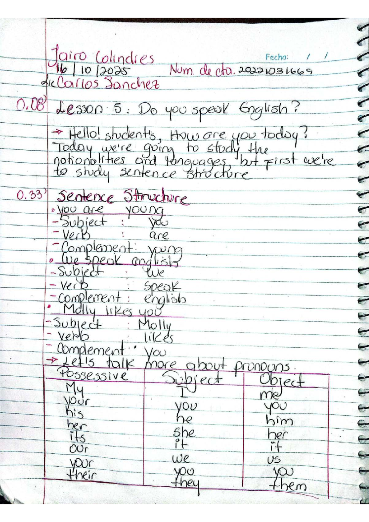 ENG 101 Lesson 5: Do You Speak English? Sentence Structure ...