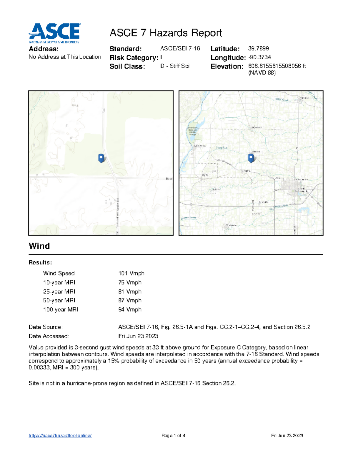 ASCE 7-16 Stiff Soil Hazards Report: Wind and Seismic Analysis - Studocu