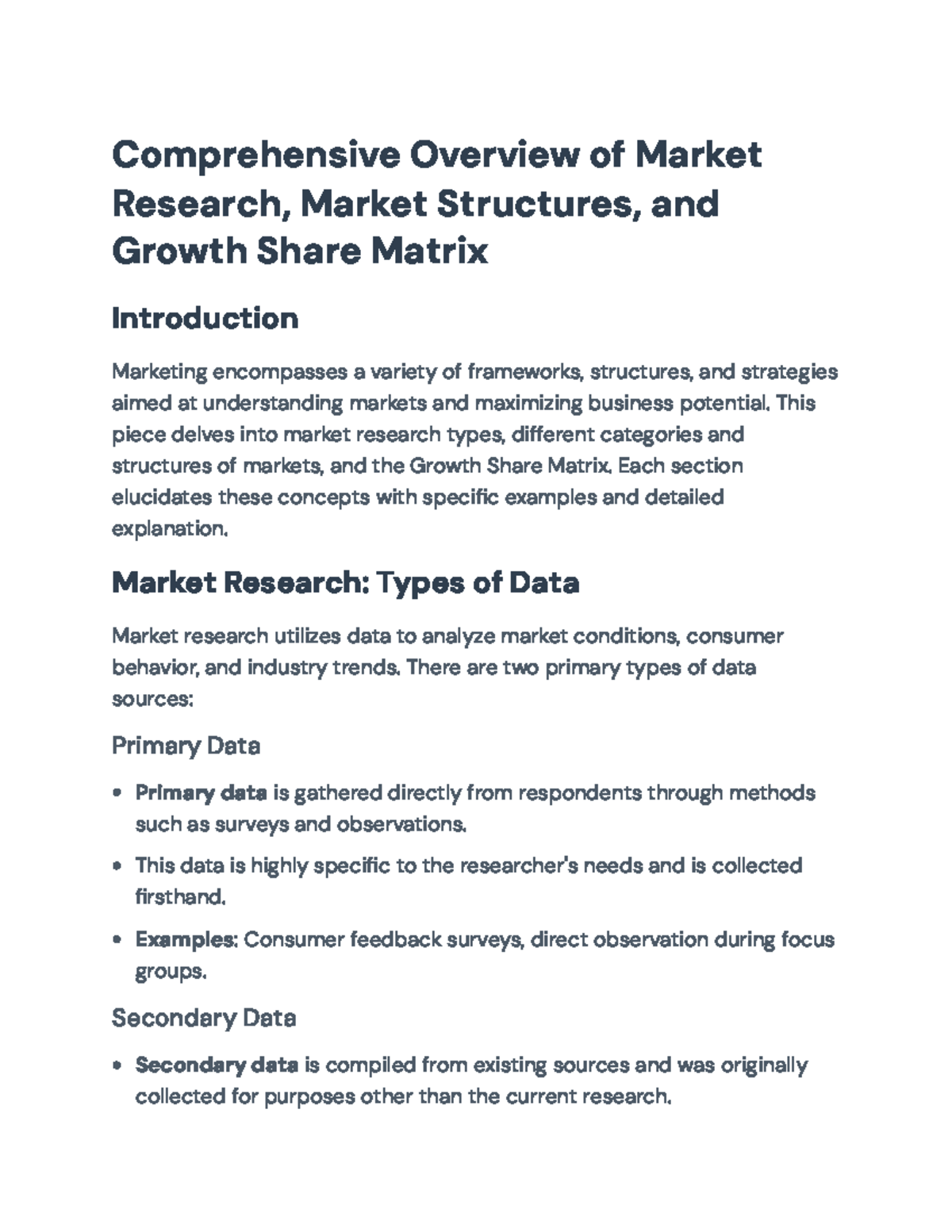 Market Research and Competitive Structures: A Comprehensive Guide ...