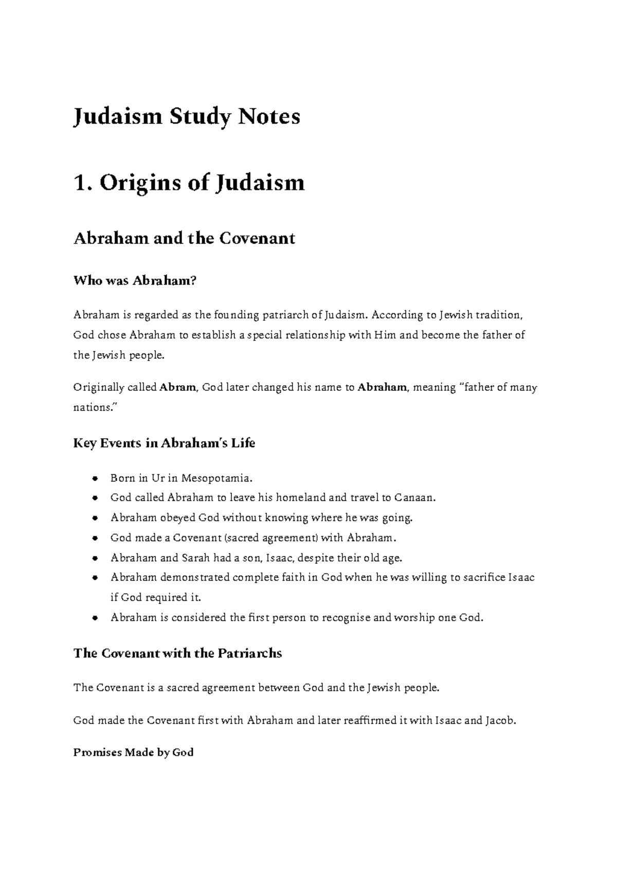 SOR 2 UNIT - Foundational Concepts of Judaism Study Notes - Studocu