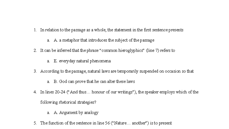 04.06 Multiple Choice Practice: Analyzing Rhetorical Strategies - Studocu