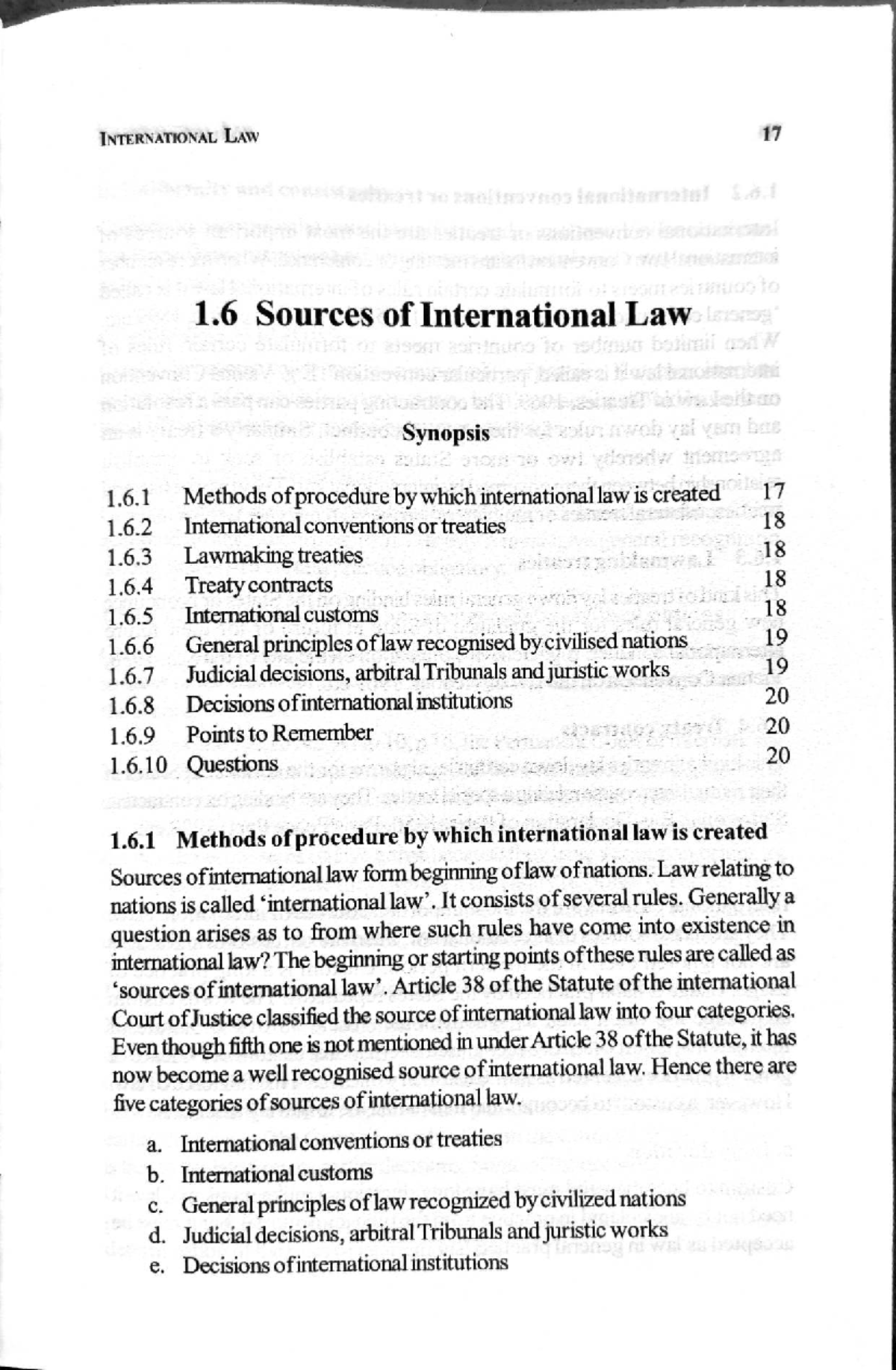 INTERNATIONAL LAW 17: Overview of Sources and Methods - Studocu