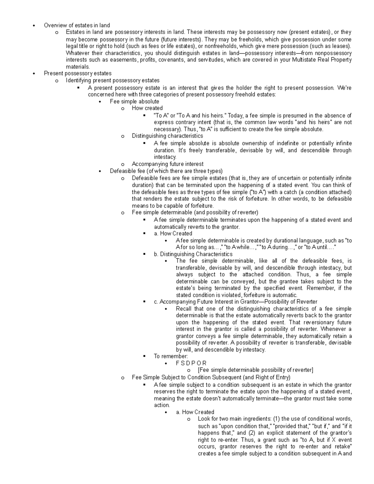 7. Present Estates & Future Interests: Understanding Key Concepts - Studocu