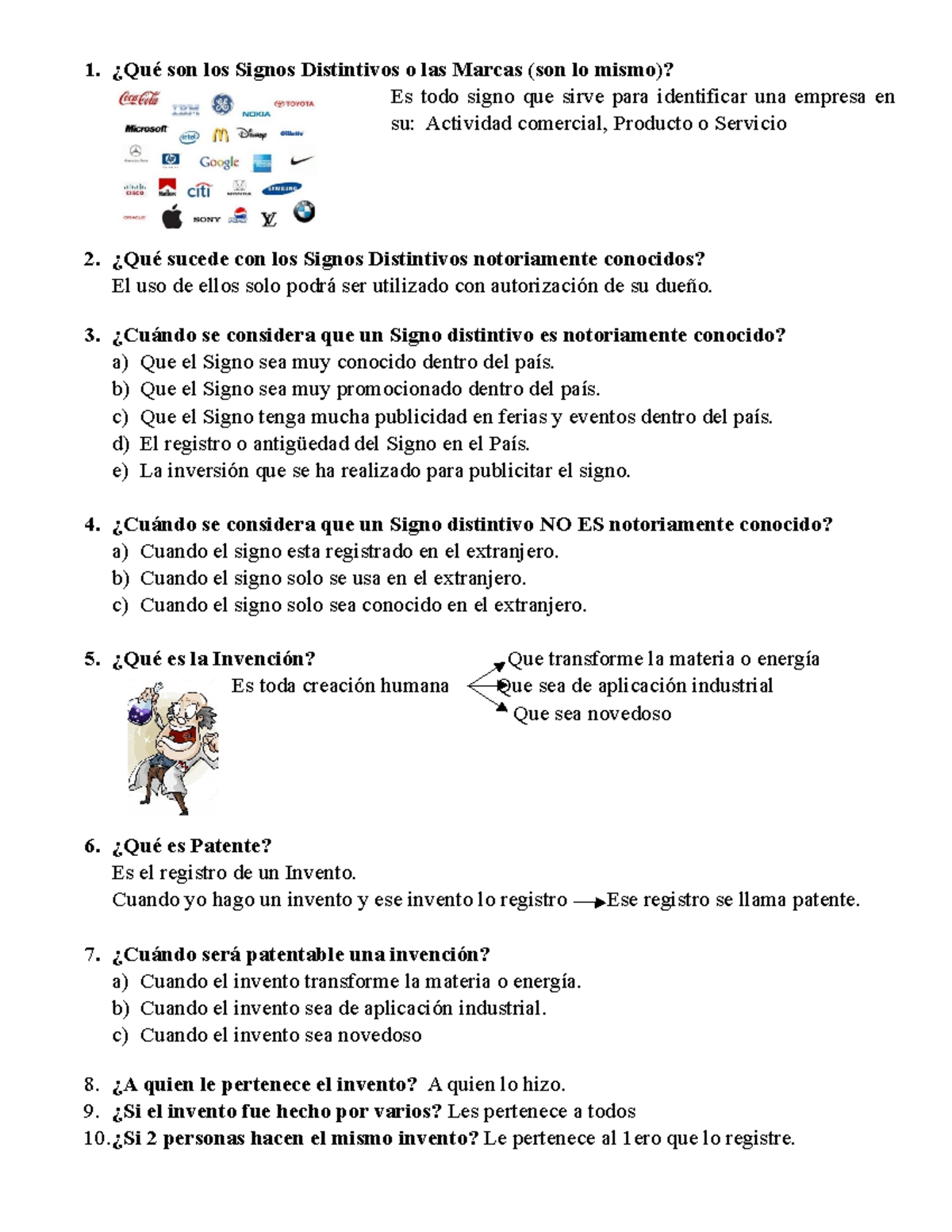 Derecho Propiedad Intelectual PARCIAL II: Signos Distintivos y Patentes ...
