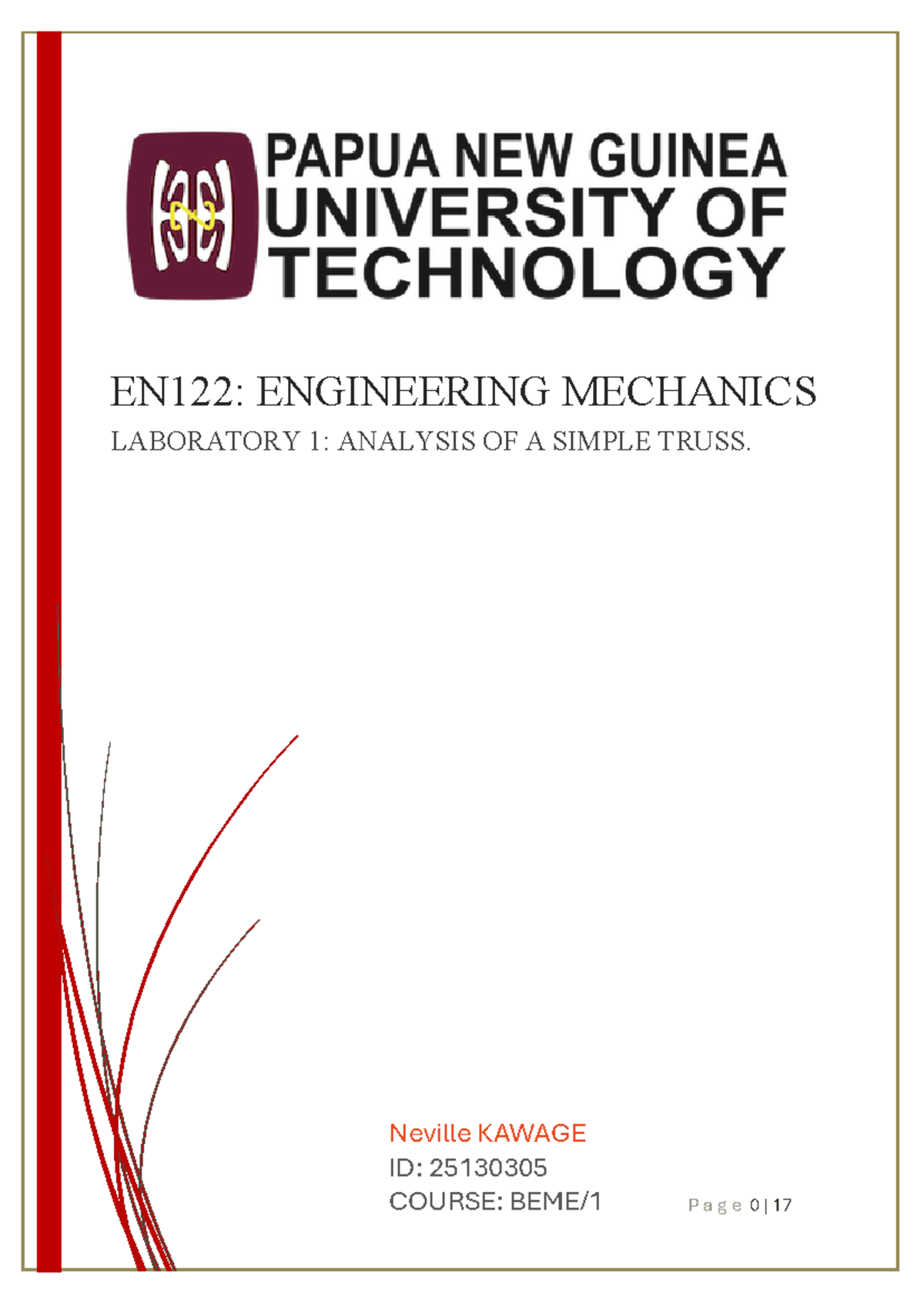 EN122: Lab Report on Simple Truss Analysis and Stress Evaluation - Studocu