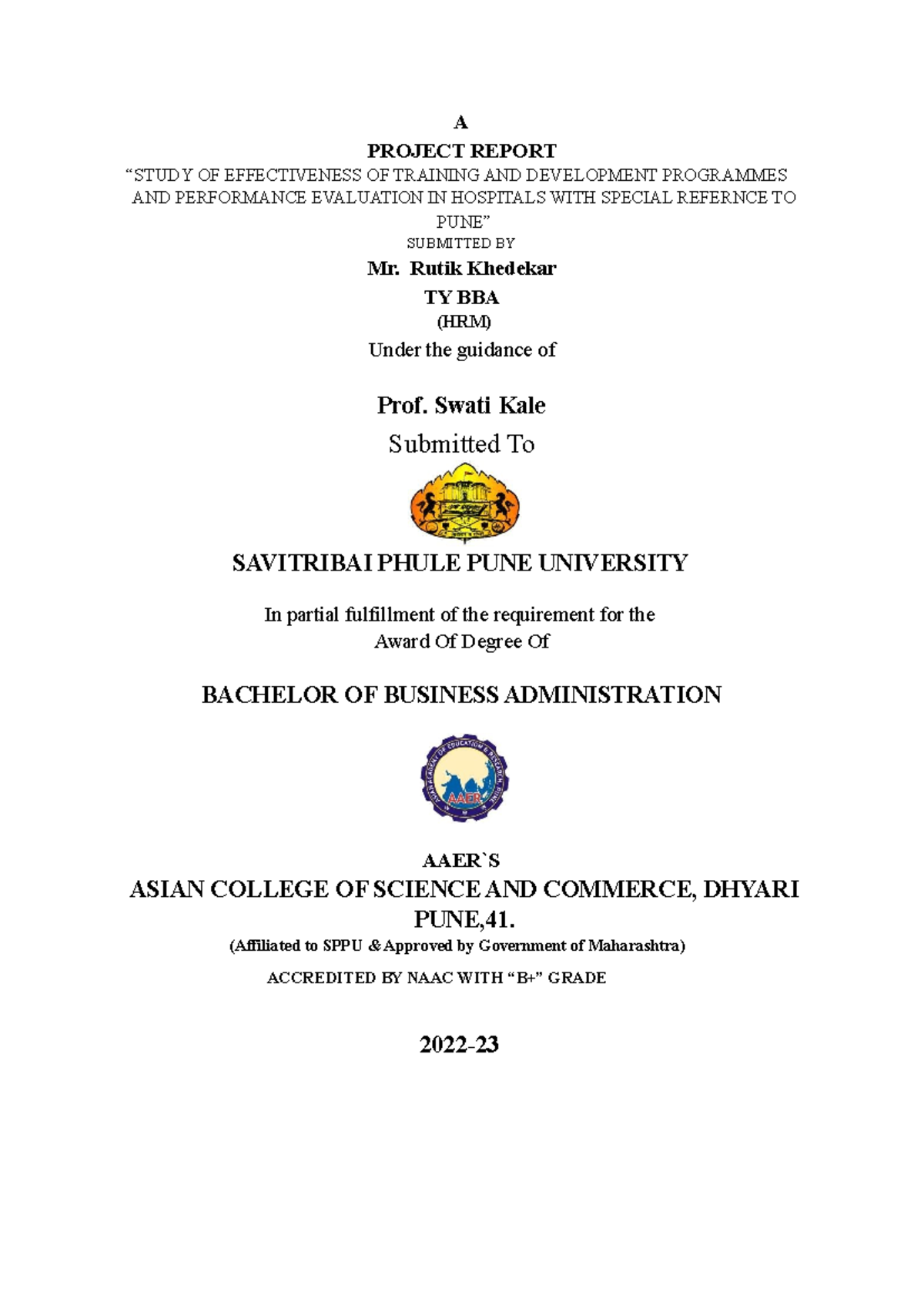 Effectiveness of Training and Development in Hospitals: A Study Report ...