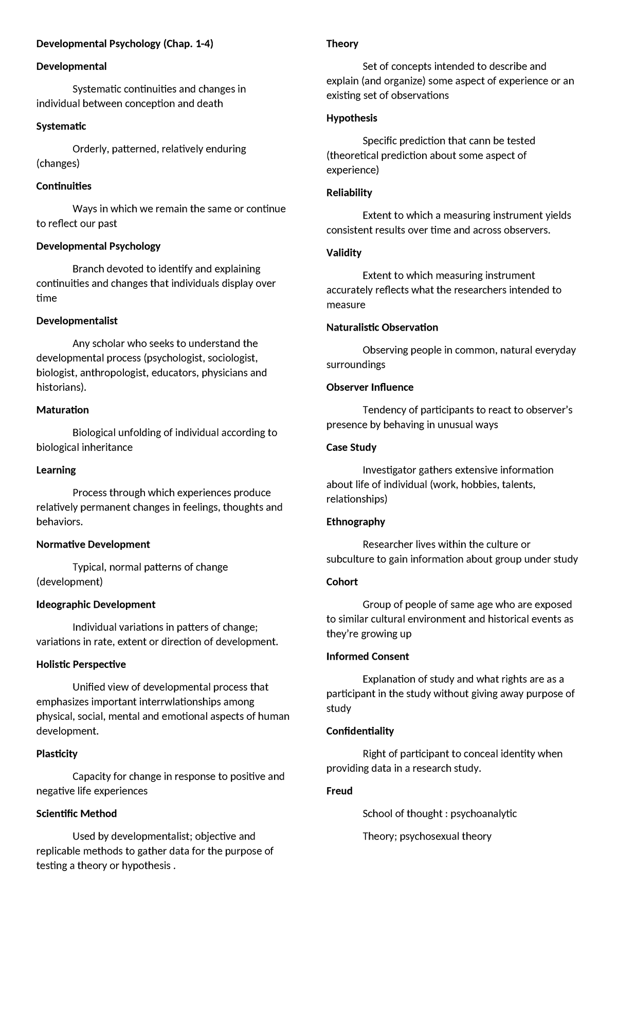 Developmental Psychology - 1-4) Developmental Systematic continuities ...