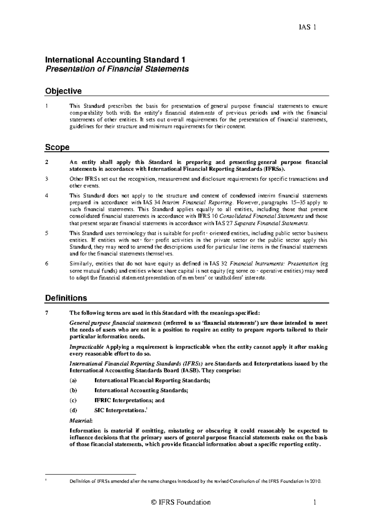 IAS 1: Presentation of Financial Statements - Key Objectives and ...