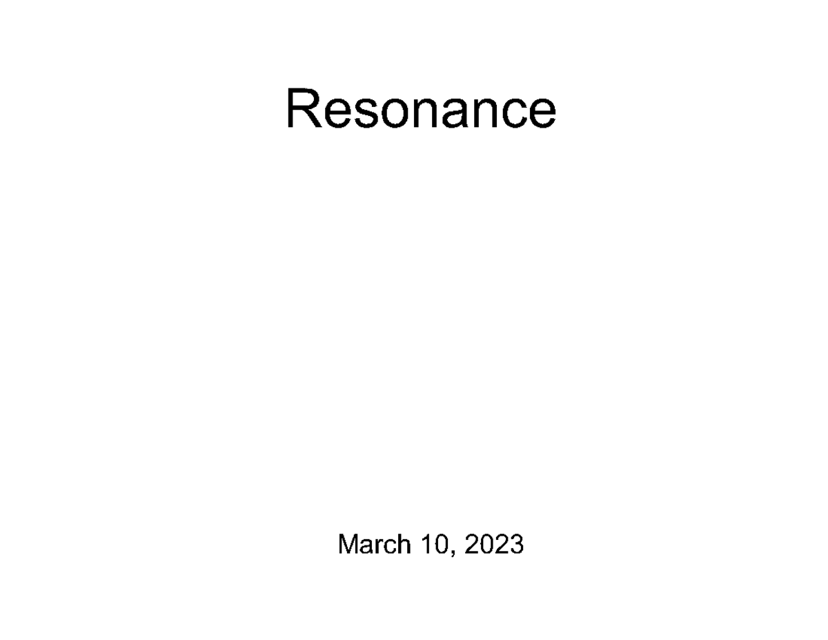 Resonance in Speech: Key Concepts and Applications (Mar 10, 2023) - Studocu
