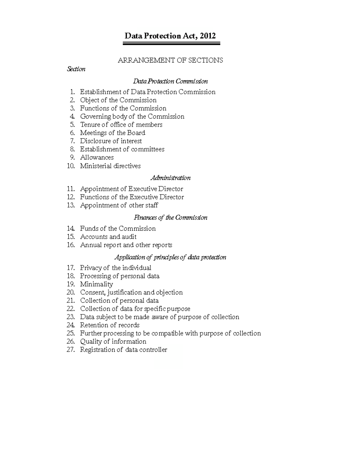 Data Protection Act 2012: Comprehensive Overview of Act 843 Sections ...