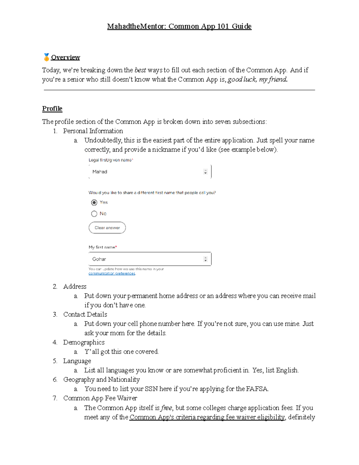 Common App 101: A Comprehensive Guide to Your Application Process - Studocu