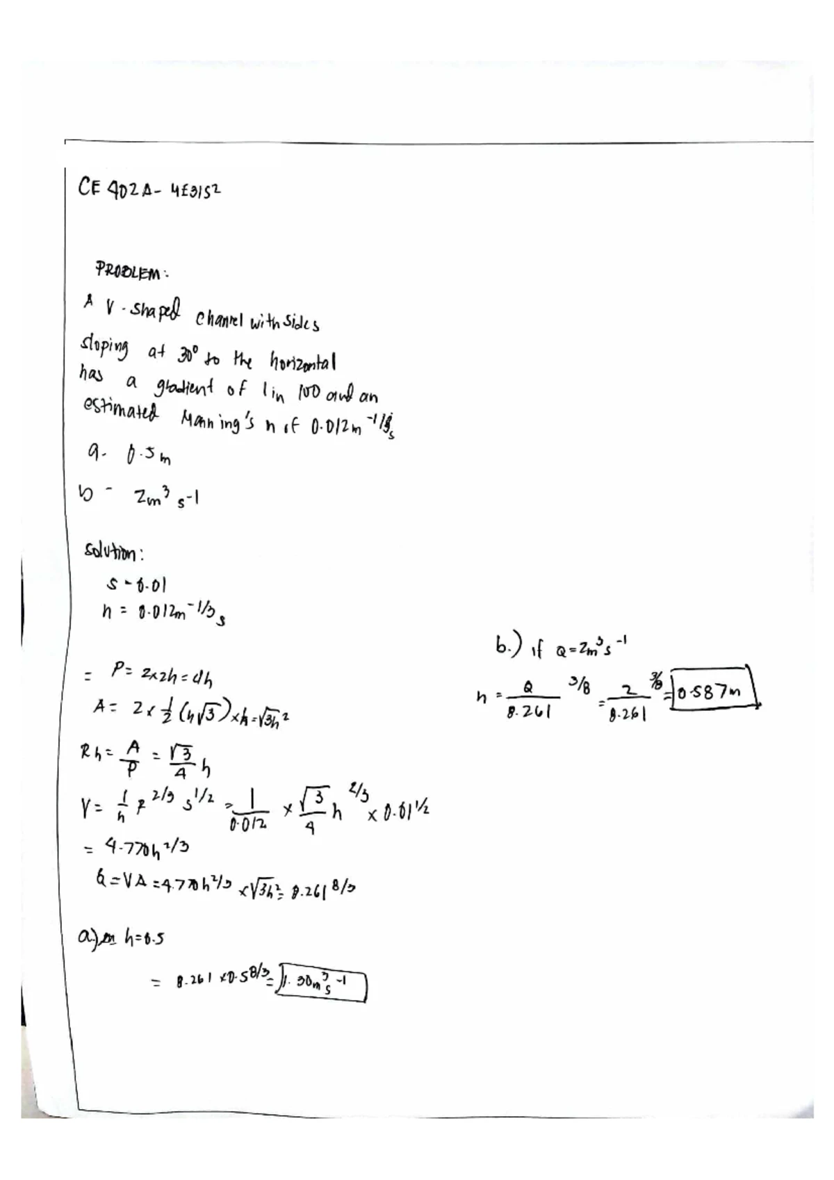 Problems 1-5 - A vertical rectangular plane of height d and base b is submerged in a liquid with ...