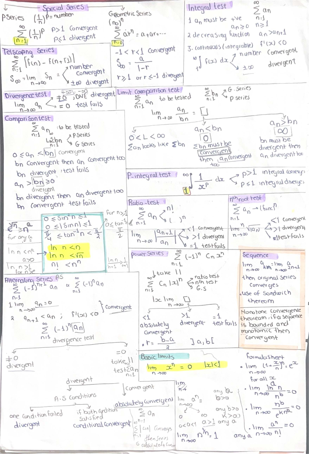 Series Tests: Integral, Geometric, and P-Series Analysis (MATH 101 ...