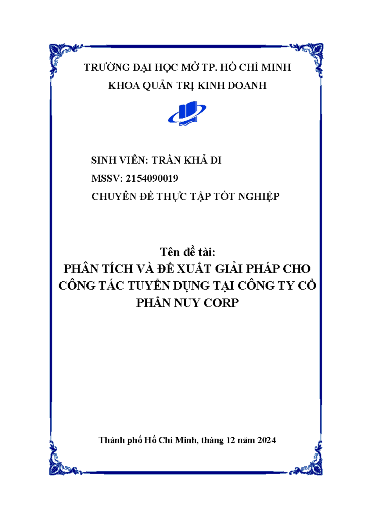 Phân Tích & Đề Xuất Giải Pháp Tuyển Dụng Tại NUY Corp - 2154090019 ...