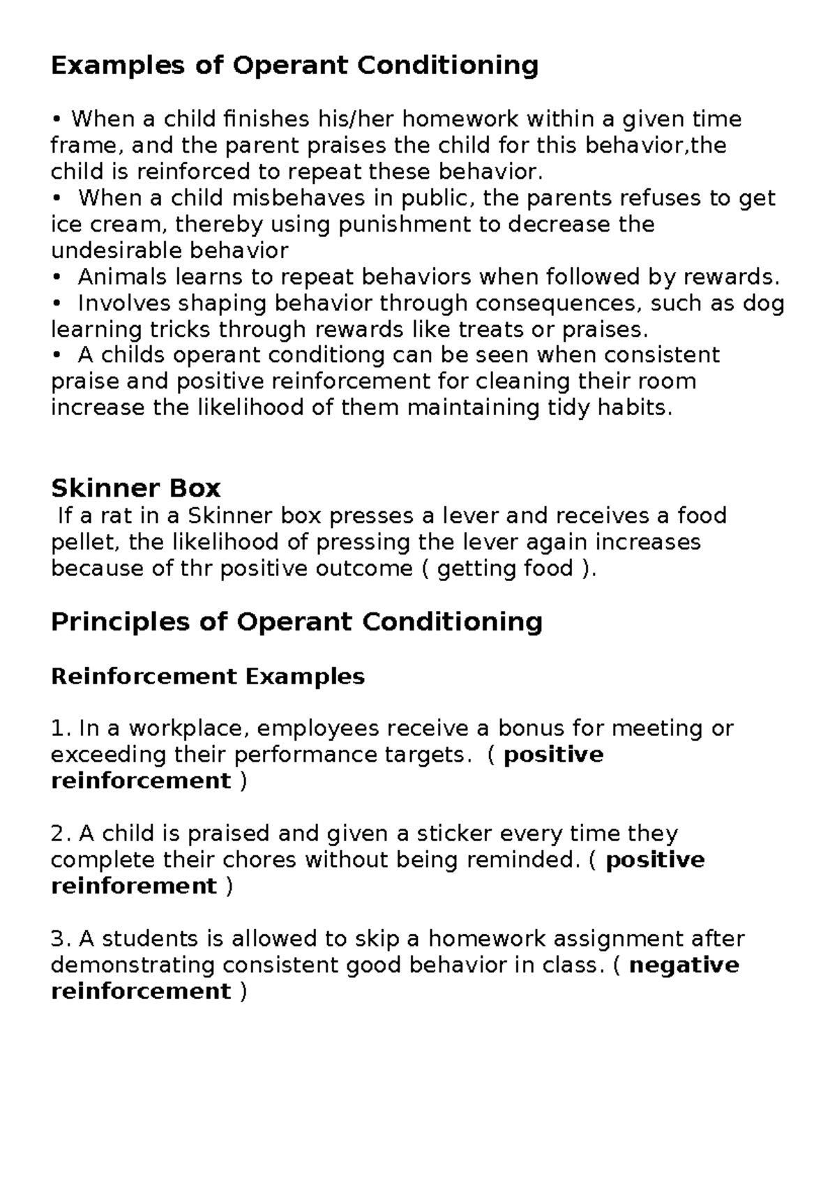 Operant Conditioning: Reinforcement & Punishment Examples and ...