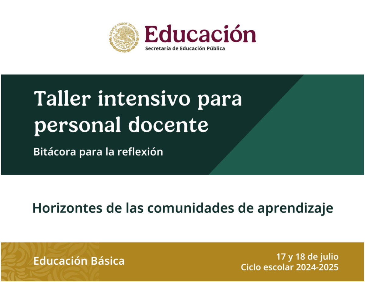 Bitácora de Reflexión: Taller Intensivo para Docentes 2024-2025 - Studocu