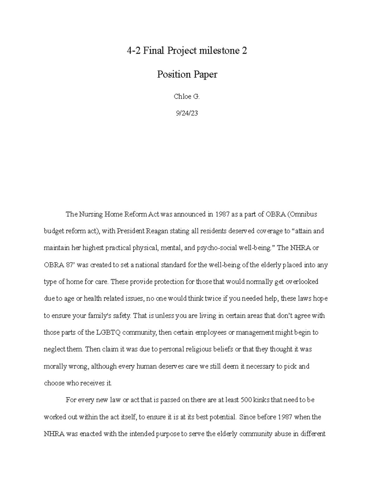4-2 final project milestone 2 position paper - 4-2 Final Project ...