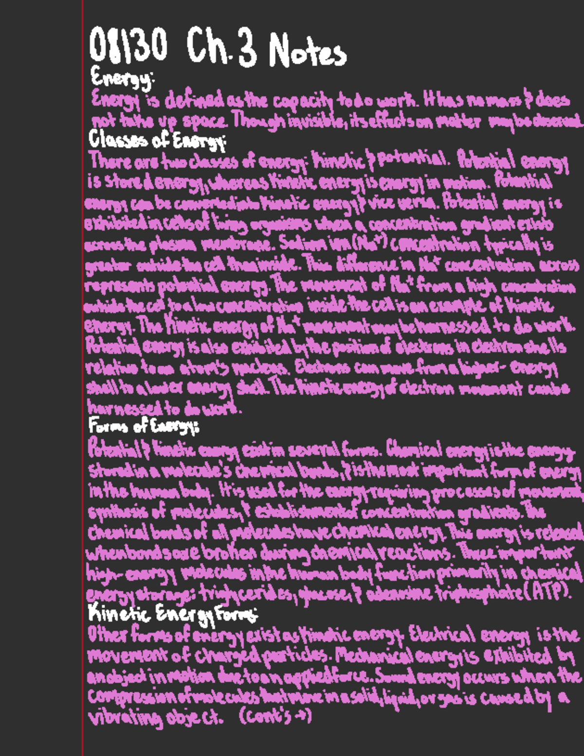 08130 Ch 3 Notes: Cellular Respiration & Enzyme Function Overview - Studocu