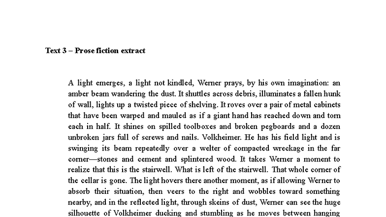 English E1 Tutorial Plan: Prose Fiction Analysis - Studocu
