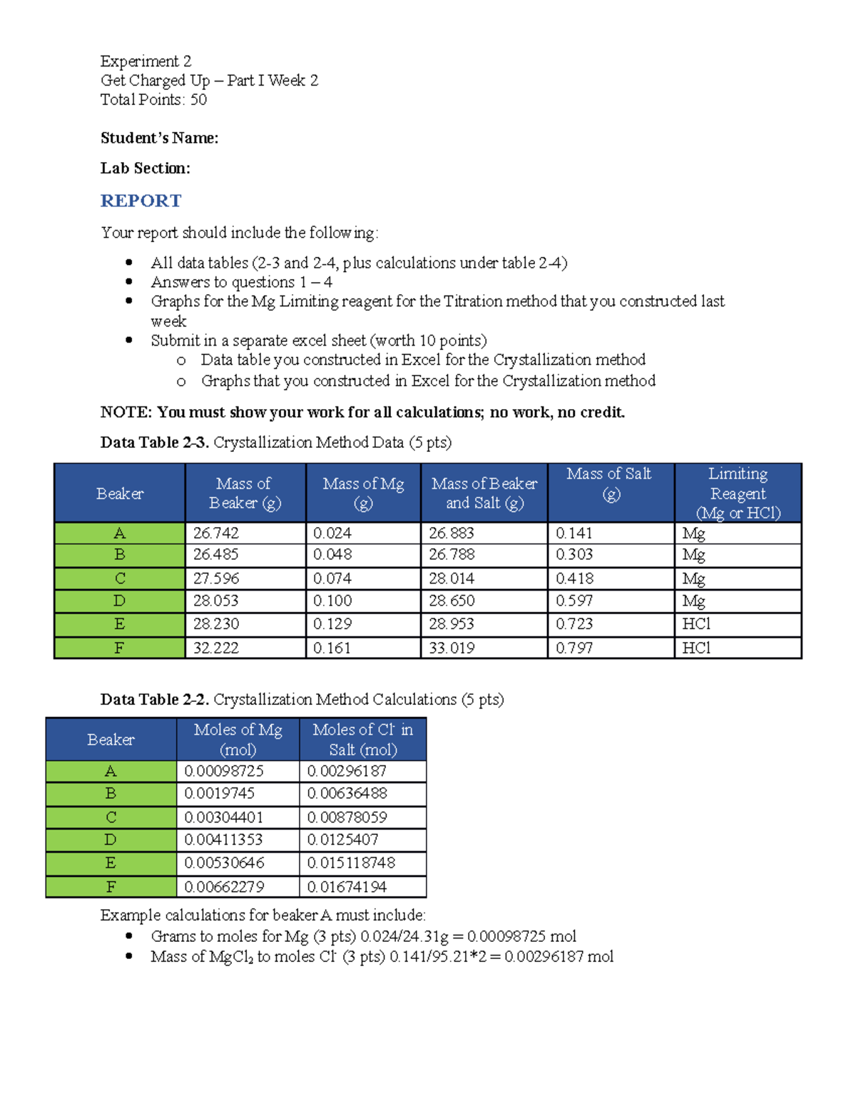 Exp. 2 - Get Charged Up - Lab Report Week 2 Analysis and Findings - Studocu